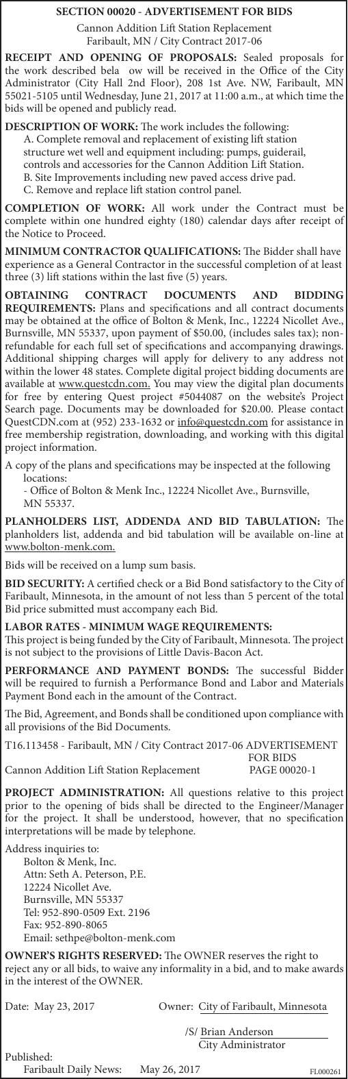 Faribo Legal 2x10.5 | Faribault Daily News | southernminn.com