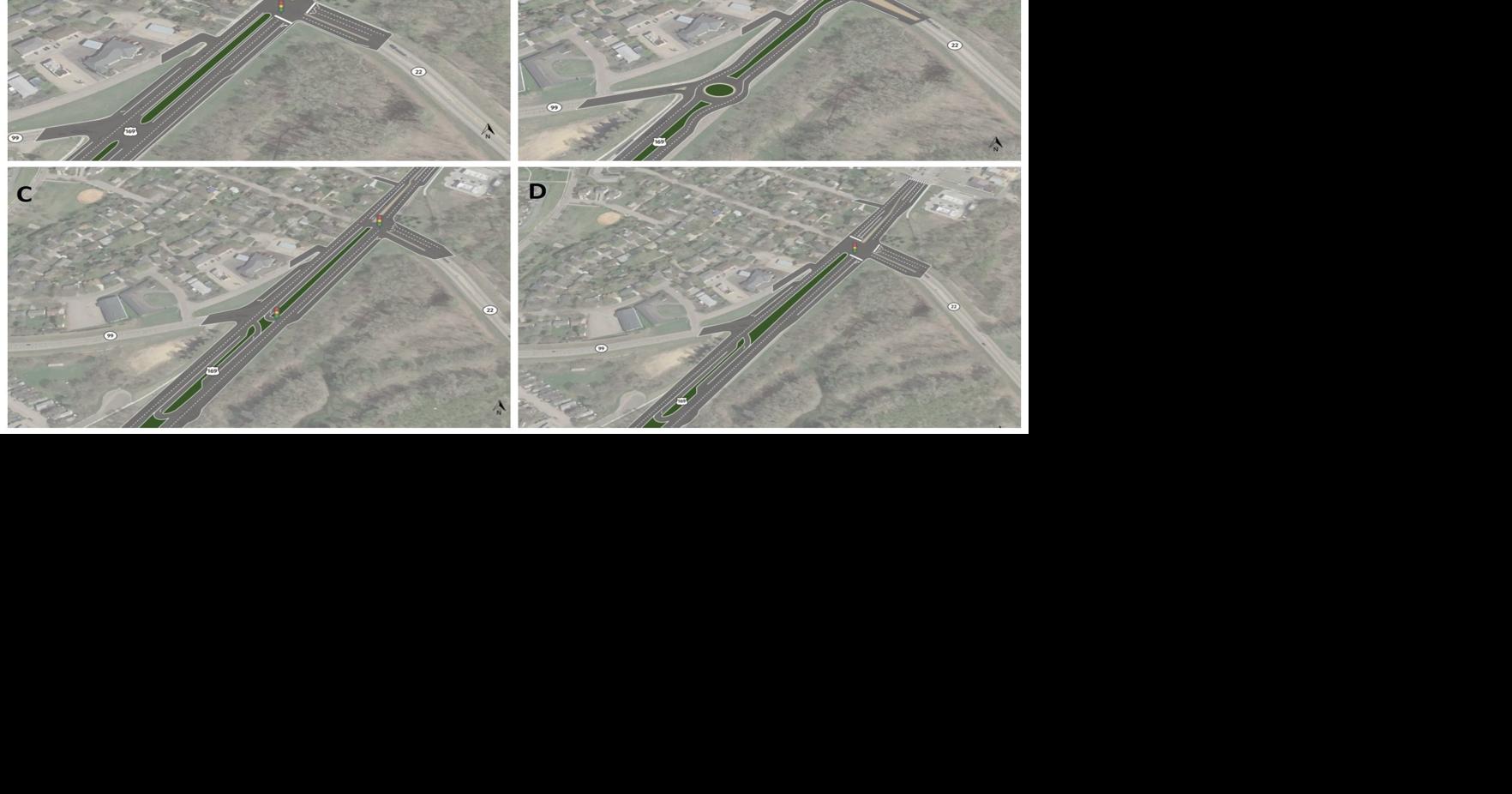 Dual left turn lane, roundabouts and RCUTs all possibilities for 169/22 ...