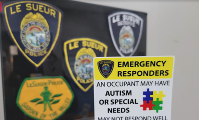 Le Sueur PD issues decals raising awareness of autistic occupants ...