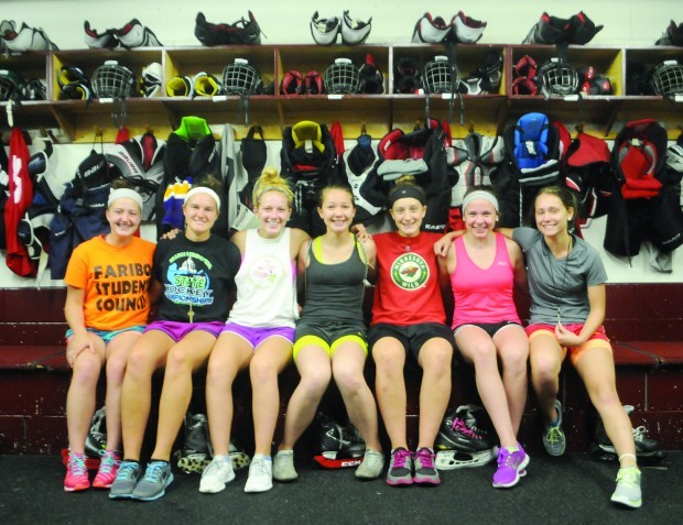 Seven Faribault High School girls lacing up skates at SSM Elite Hockey ...