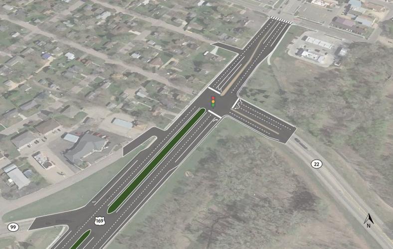 Dual left turn lane, roundabouts and RCUTs all possibilities for 169/22 ...