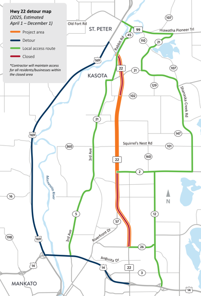 Highways 22 and 93 projects among MnDOT's 2025 slate set to begin ...