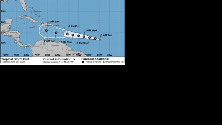Tropical Storm Bret continues westward, expected to strengthen | News | southtexasnews.com