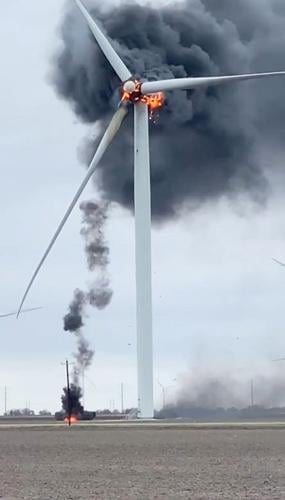 windmill on fire