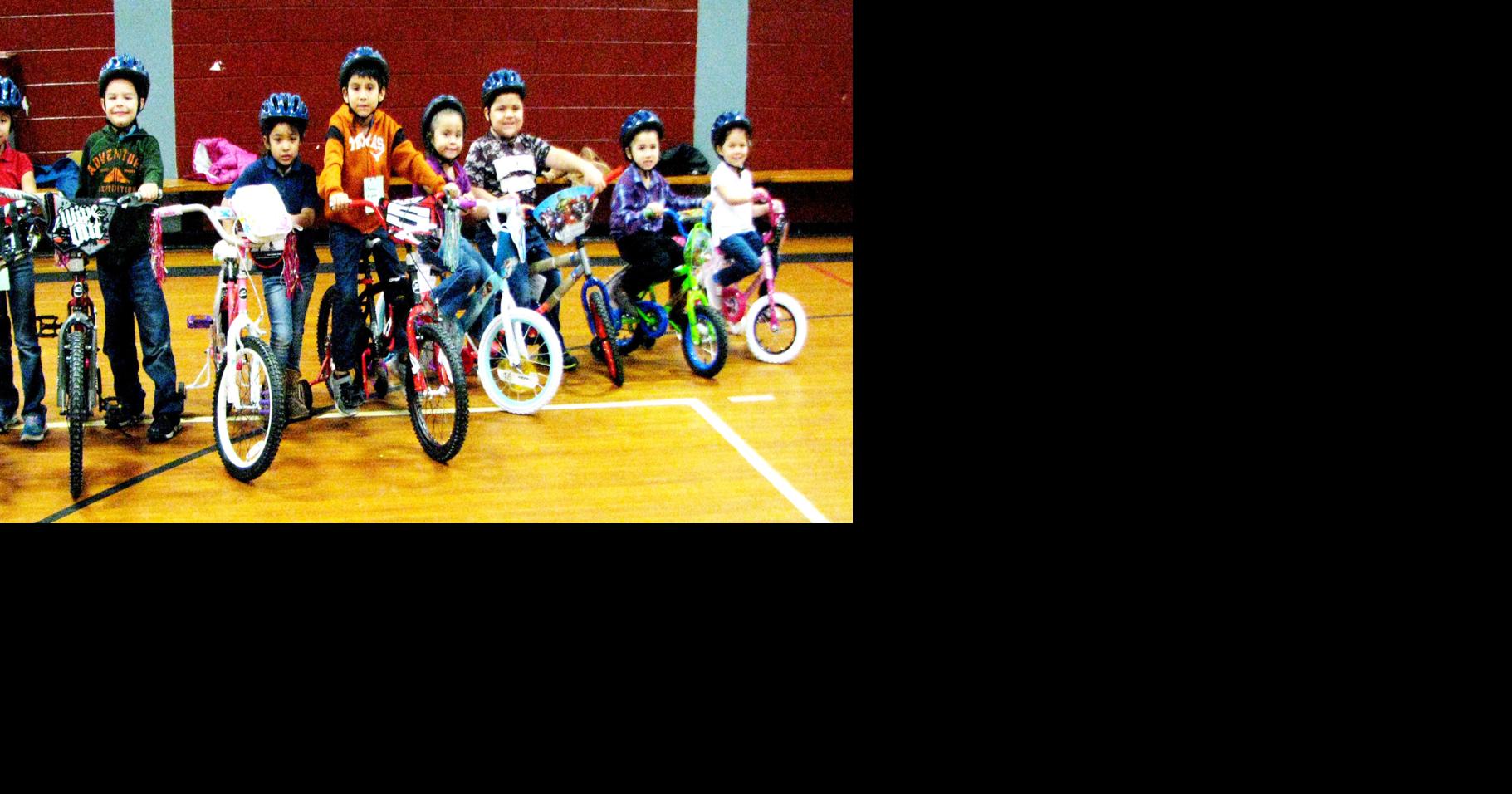 Mathis Elementary School perfect attendance student bike winners ...