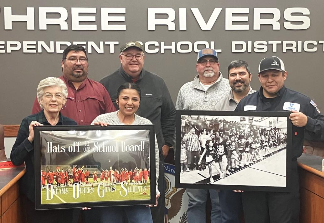 Three Rivers ISD School Board receives gifts in appreciation of their ...