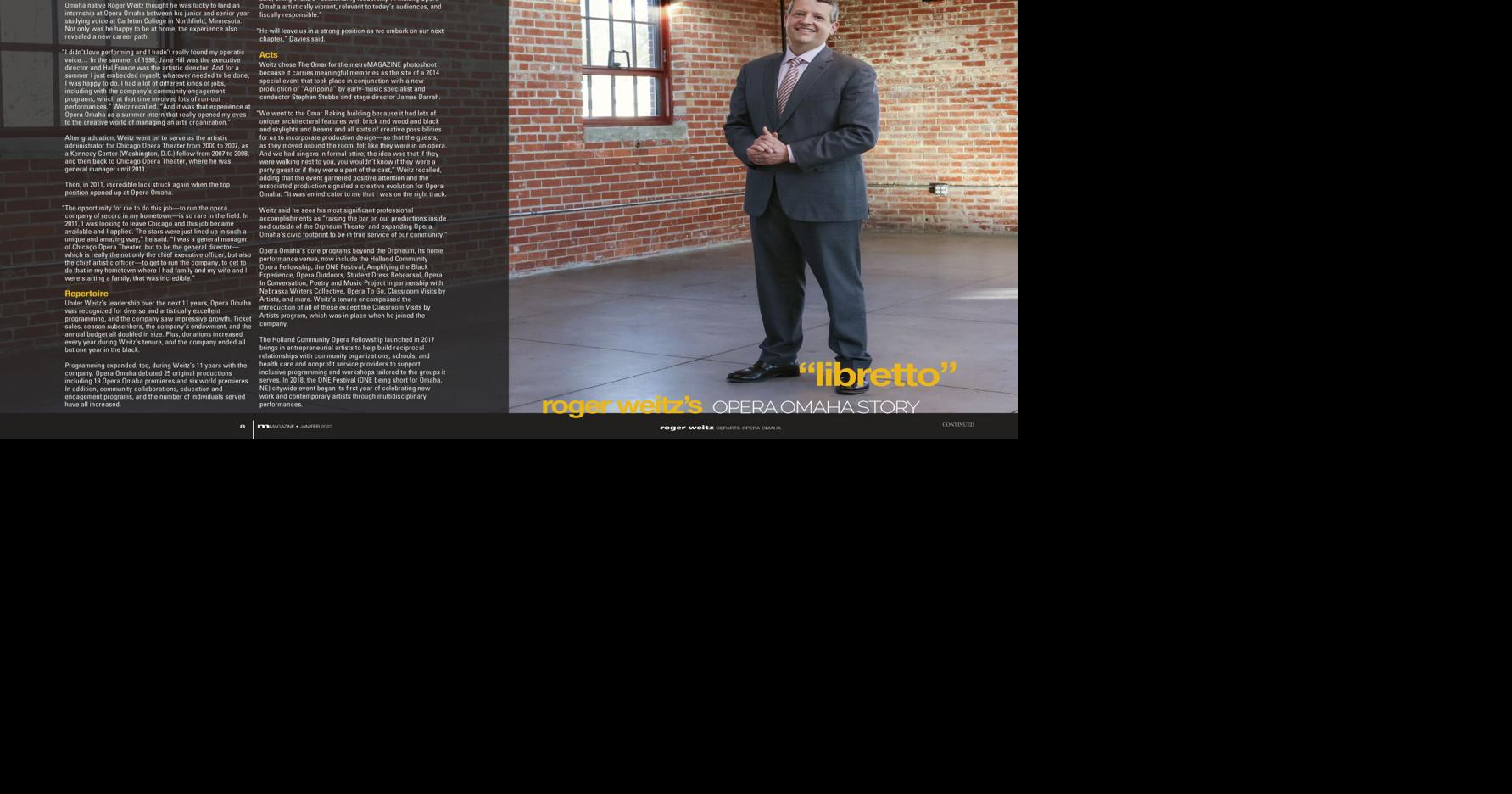 "Libretto" Roger Weitz's Opera Omaha Story JAN/FEB 2023 | Cover-stories ...