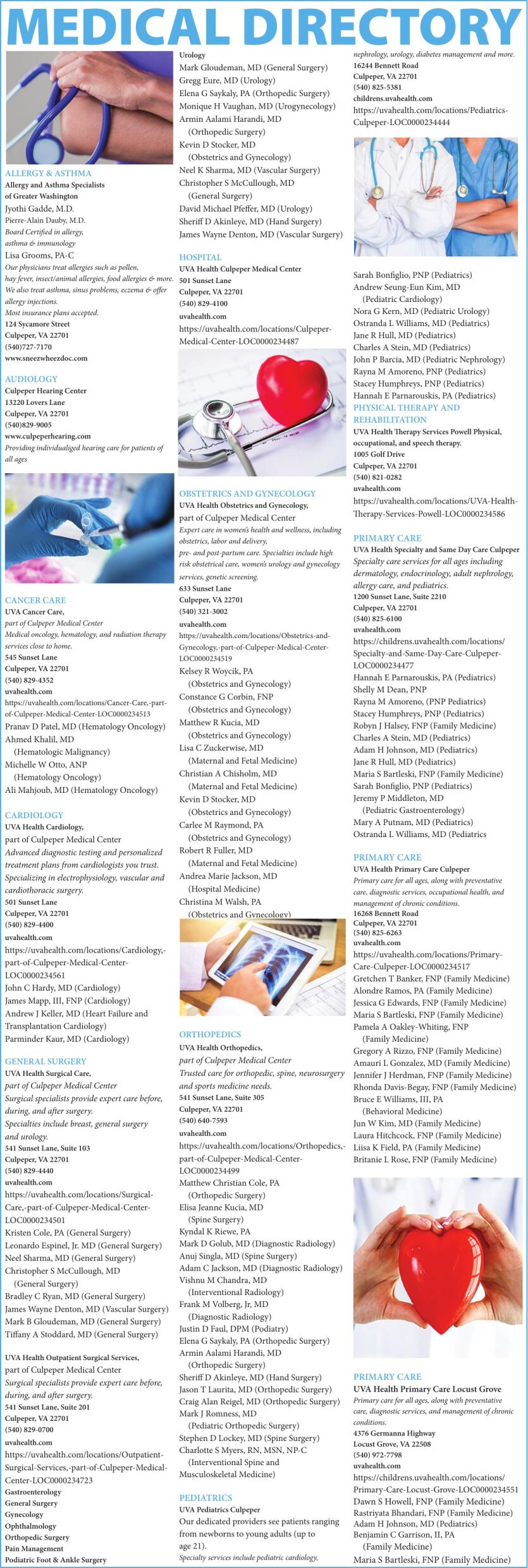 HOUSE/DIRECTORIES- CULPEPER STAR EXPONENT