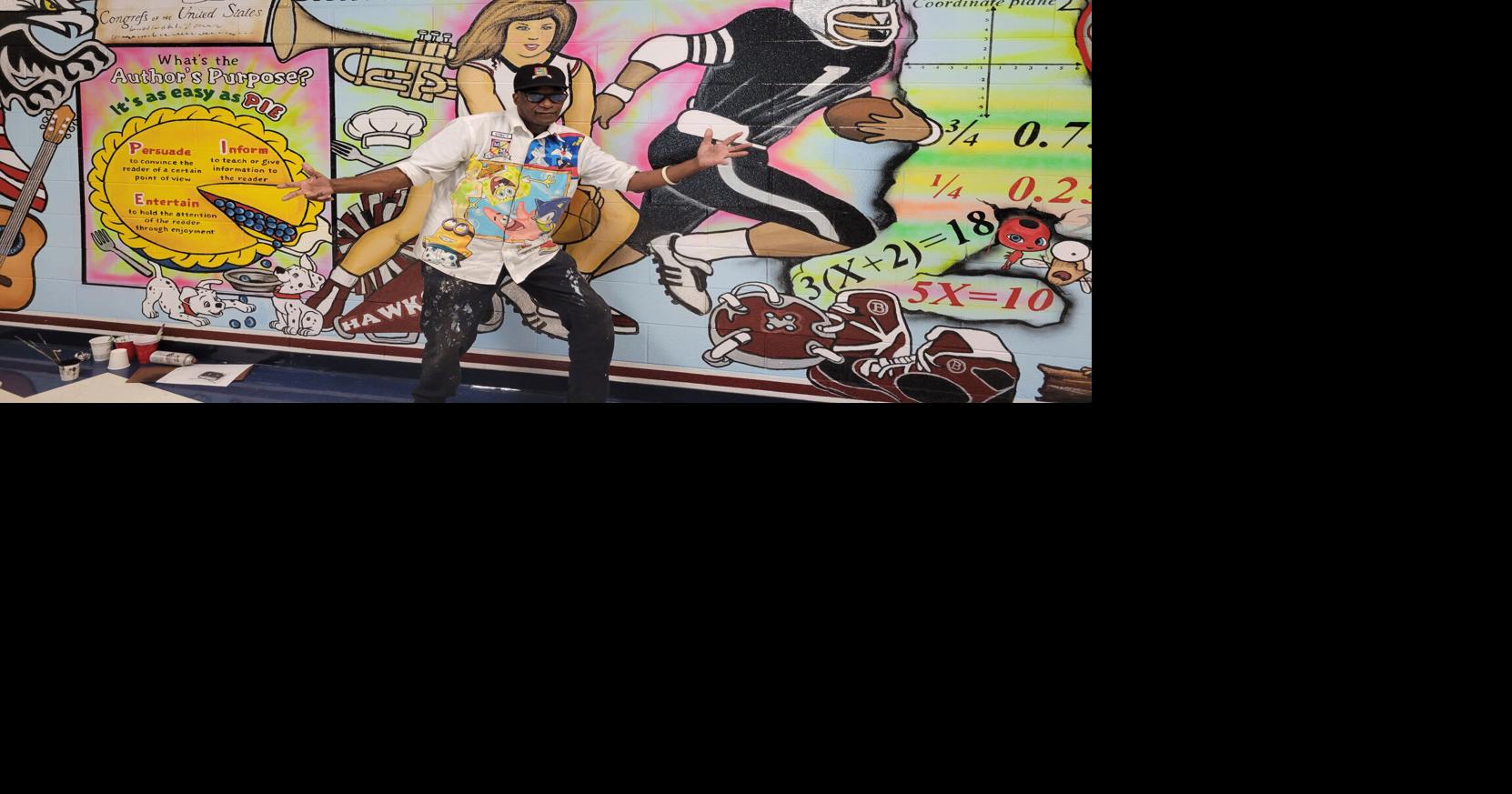 A beautiful addition: artist gifts second mural to daughter's schools