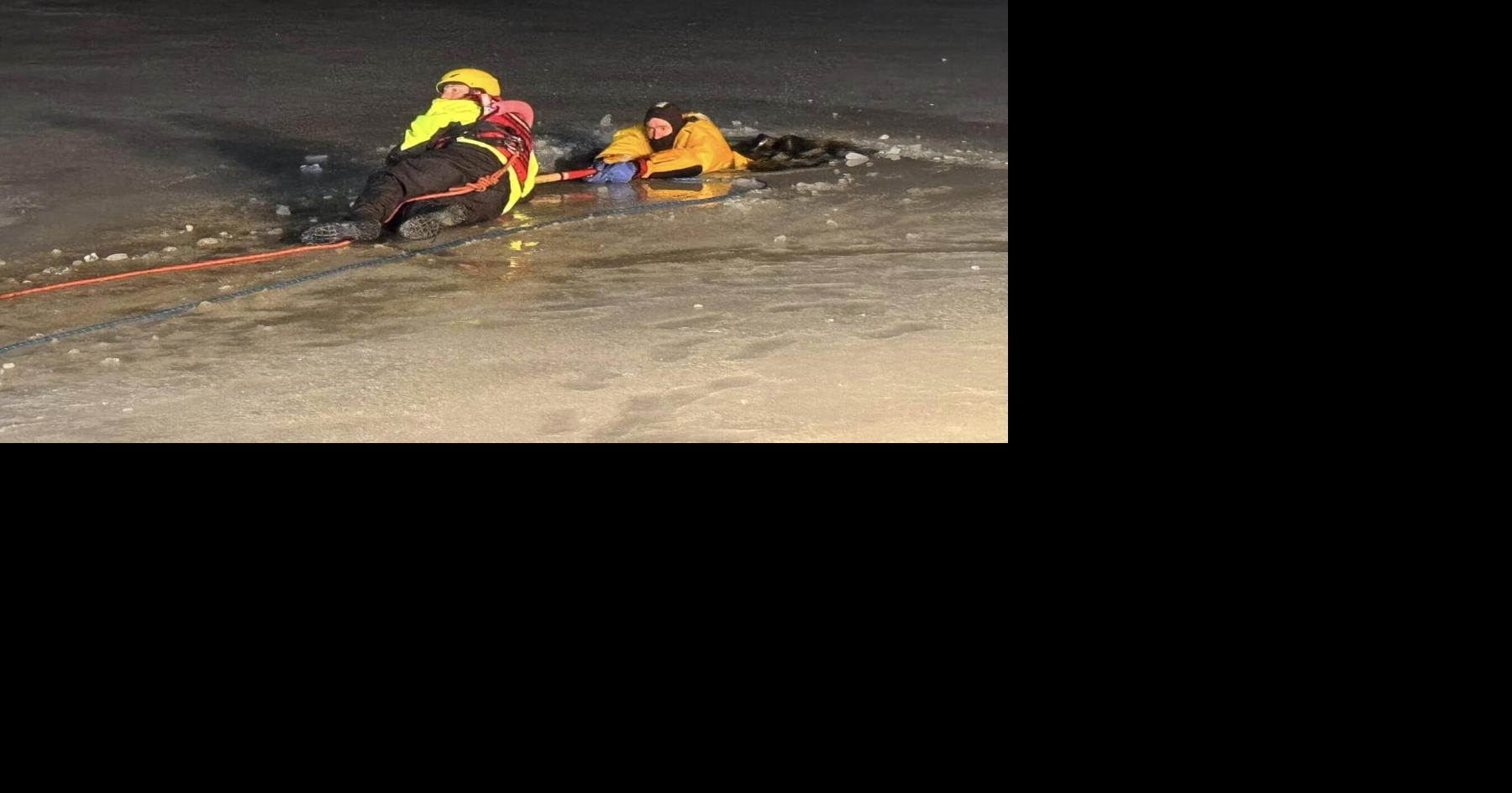 Keep off ice: first responders do rescue training on frozen Lake Culpeper