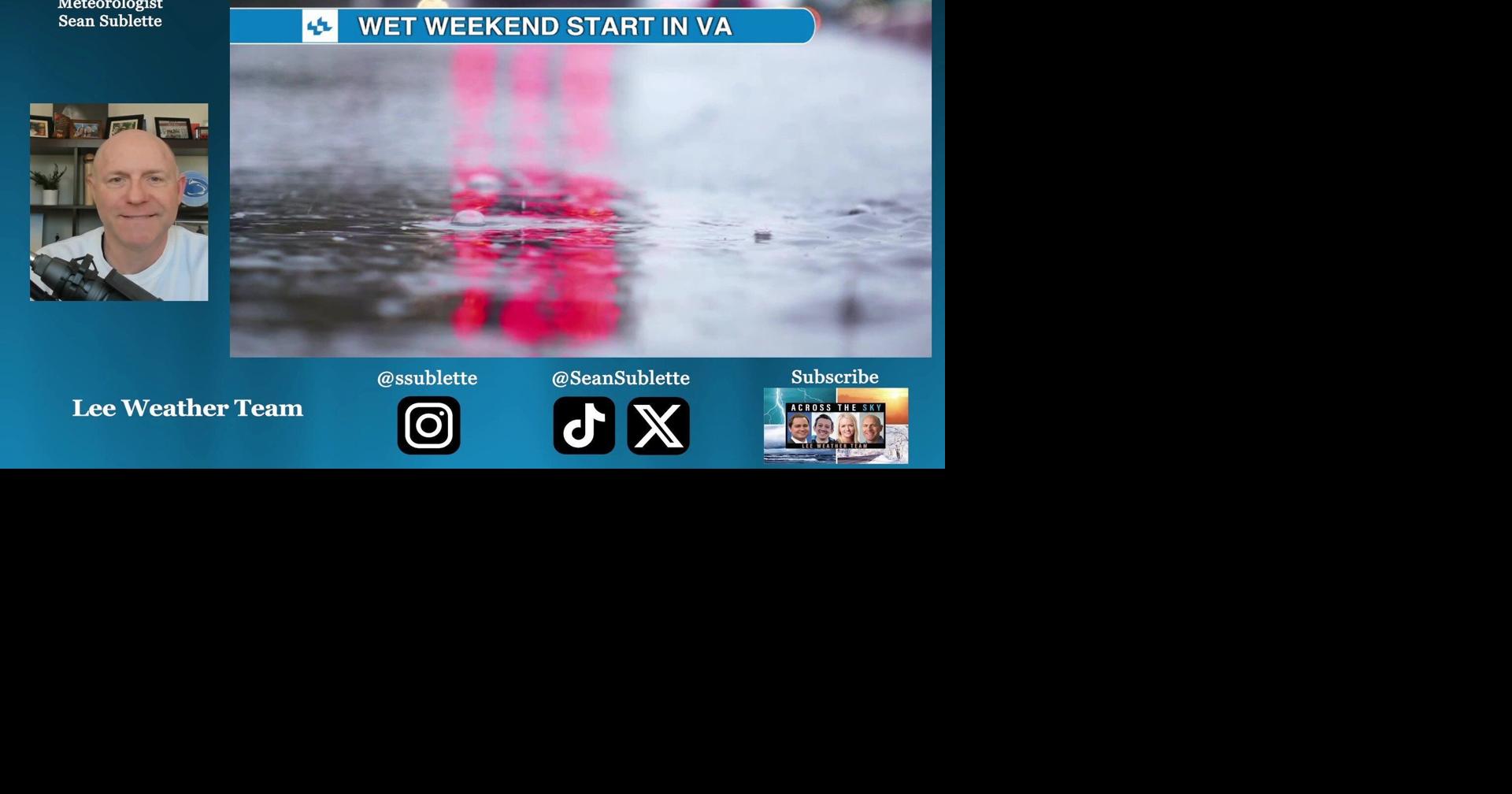 Another wet weekend start in Virginia. When does the rain end?