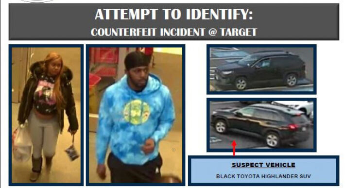 Two suspects sought in counterfeit money incident at Culpeper Target