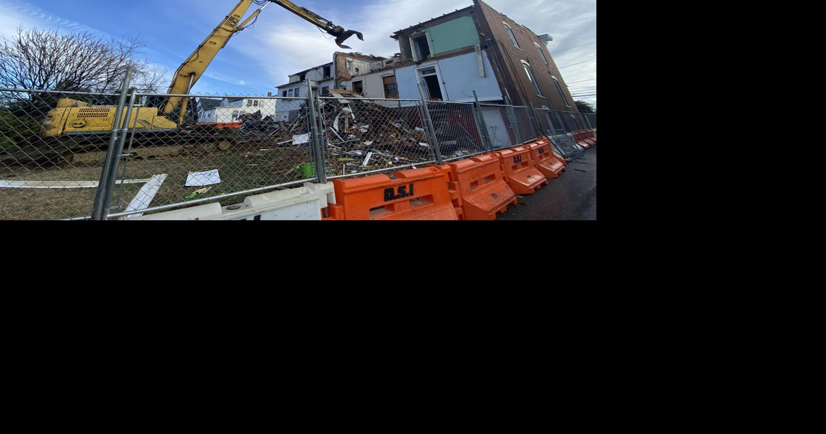 The late Bobby Ryan's house being demolished
