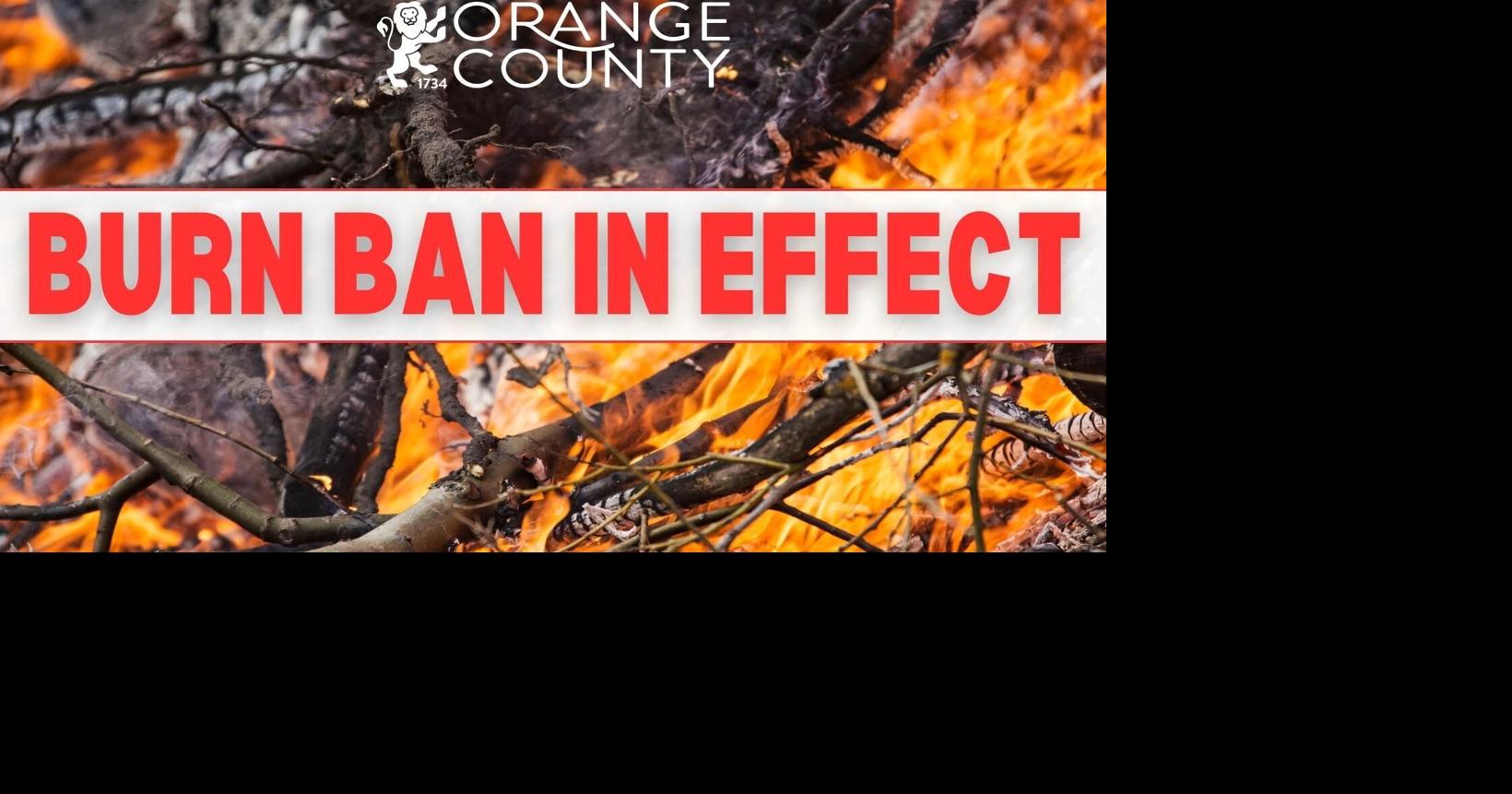 Open burning prohibited effective immediately