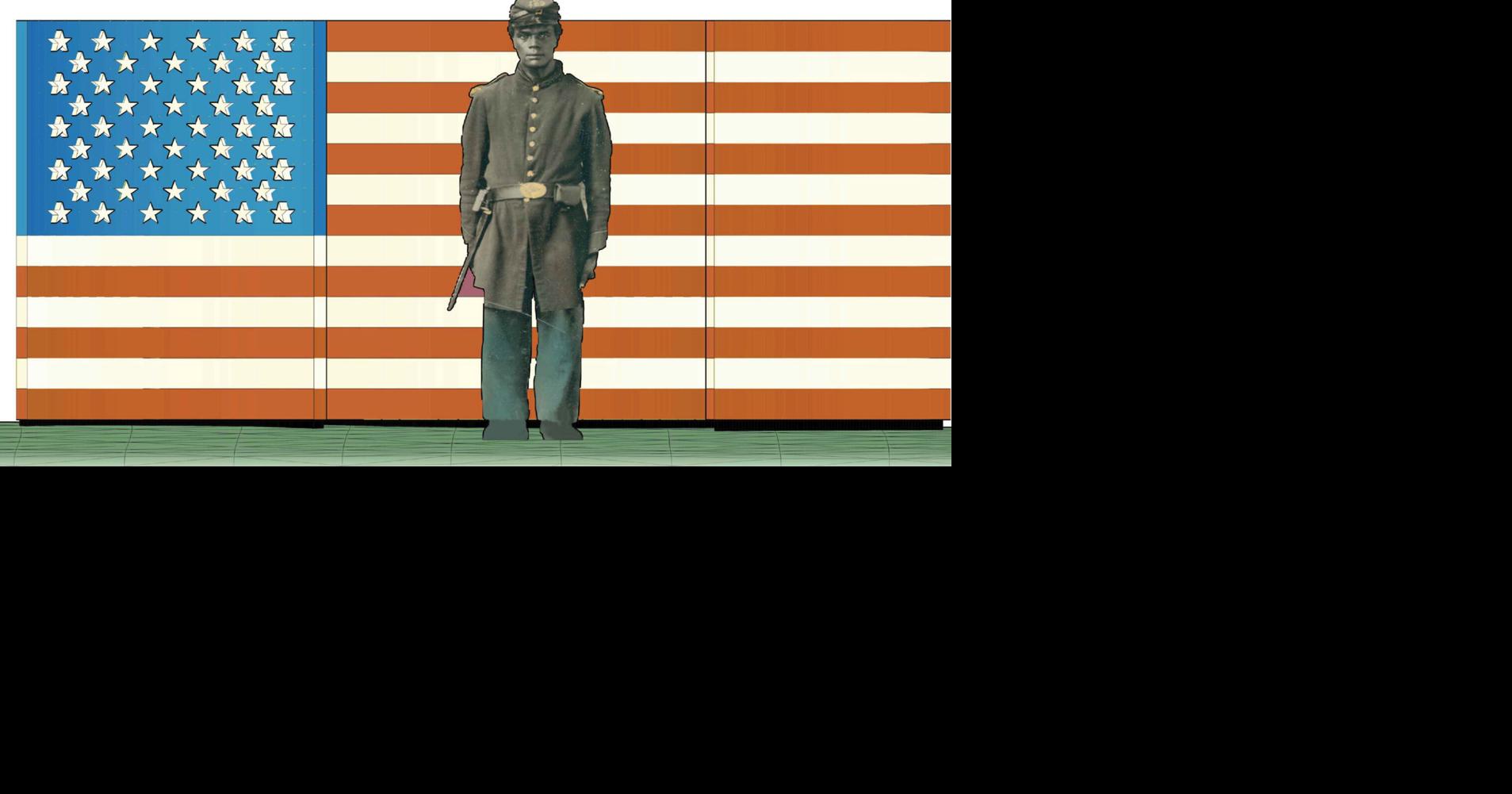 USCT monument shows American flag fragmented, unified