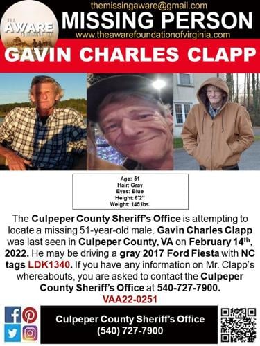 Culpeper Sheriff's Office trying to find Gavin Charles Clapp, missing ...