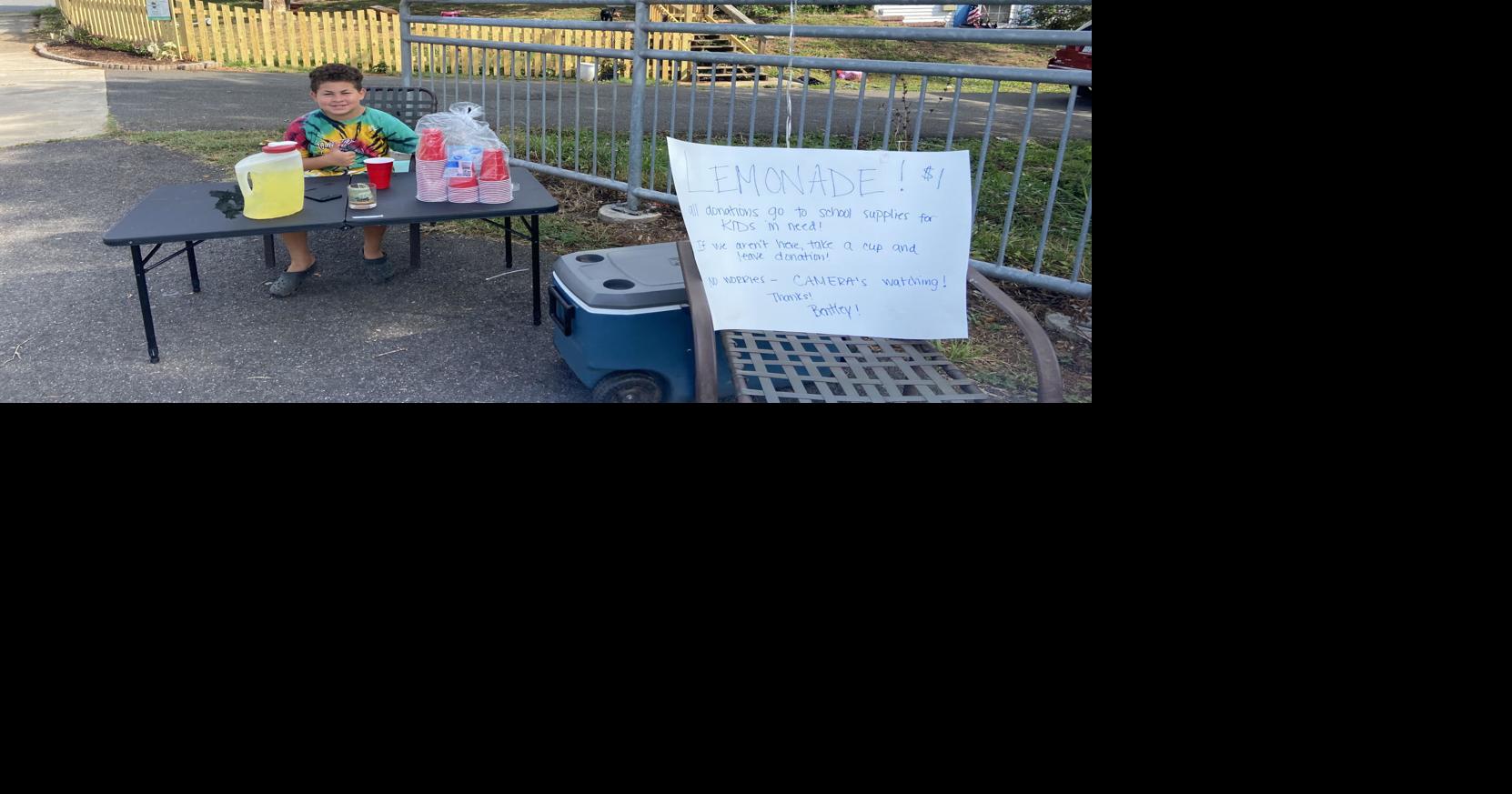 Destroyed trampoline prompts 8-year-old to open lemonade stand