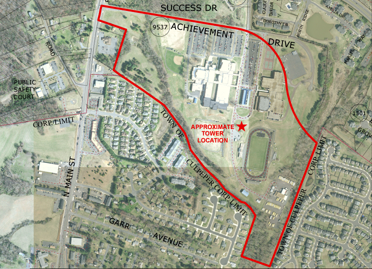 New cell tower under construction at Culpeper County High School