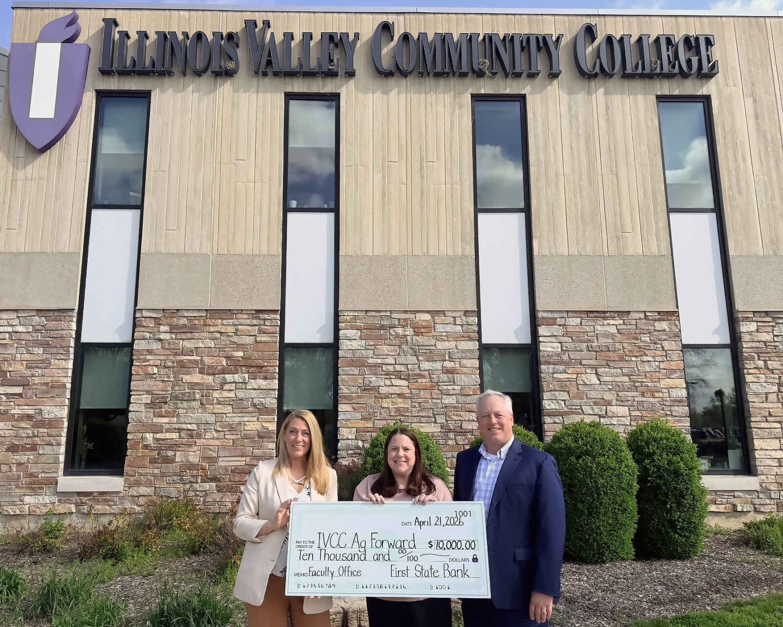 First State Bank Makes Big Contribution Towards New IVCC Ag Center ...