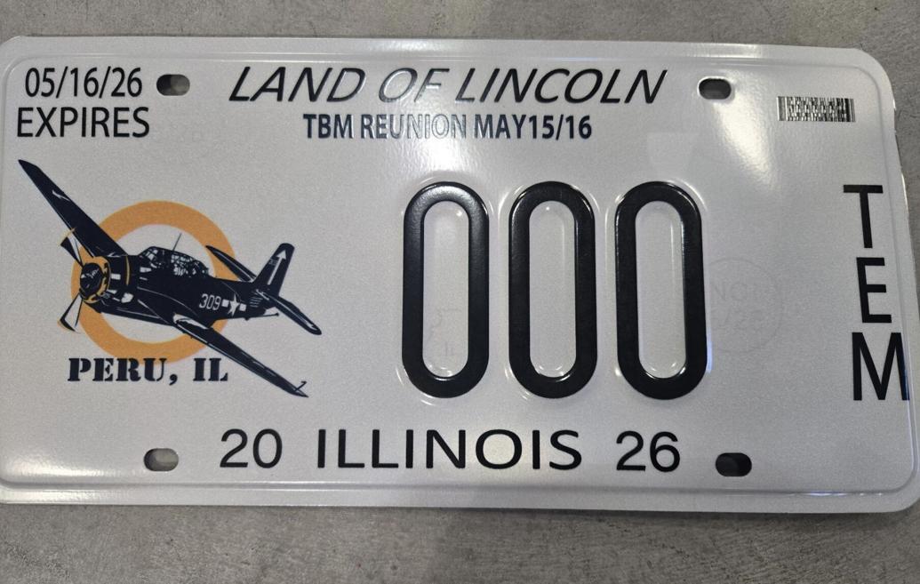 TBM Avenger License Plates Make Return | 103.9 WLPO | starvedrock.media