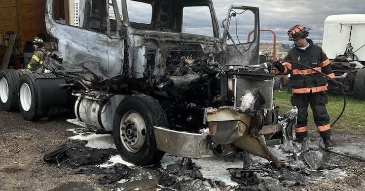 Cab Of Semi Gutted By Fire In Ladd | 103.9 WLPO | starvedrock.media
