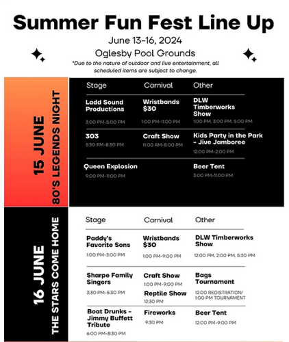 Oglesby Summer Fun Fest Promises Fun for the Whole Family | 103.9 WLPO ...