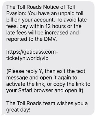 Unpaid Toll Scam Continues To Make The Rounds | 103.9 WLPO ...