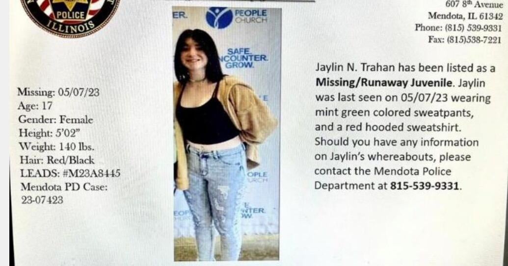 Mendota police seek missing teen: Jaylin Trahan | 103.9 WLPO ...