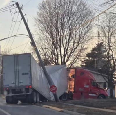 Work Continues on Damage Caused to Peru Utility Pole Following Truck ...