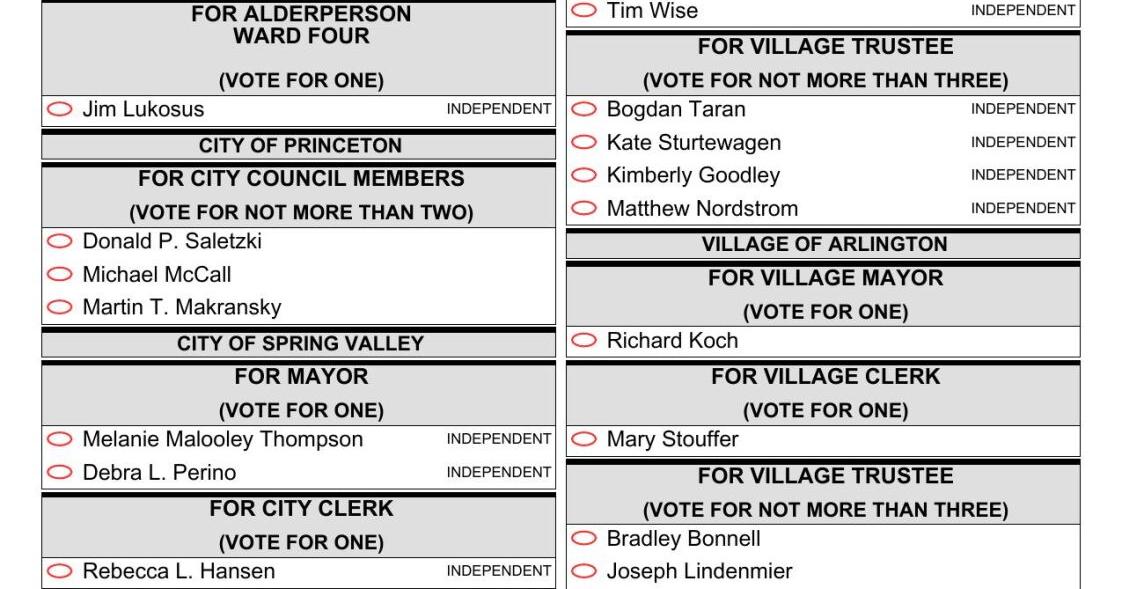 2025 April 1st Consolidated Election Specimen Ballots | | starvedrock.media