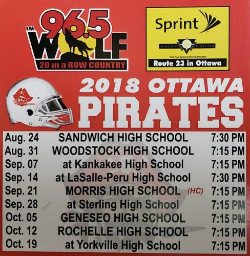 Ottawa Pirate Football Schedule Magnet | Multimedia | starvedrock.media