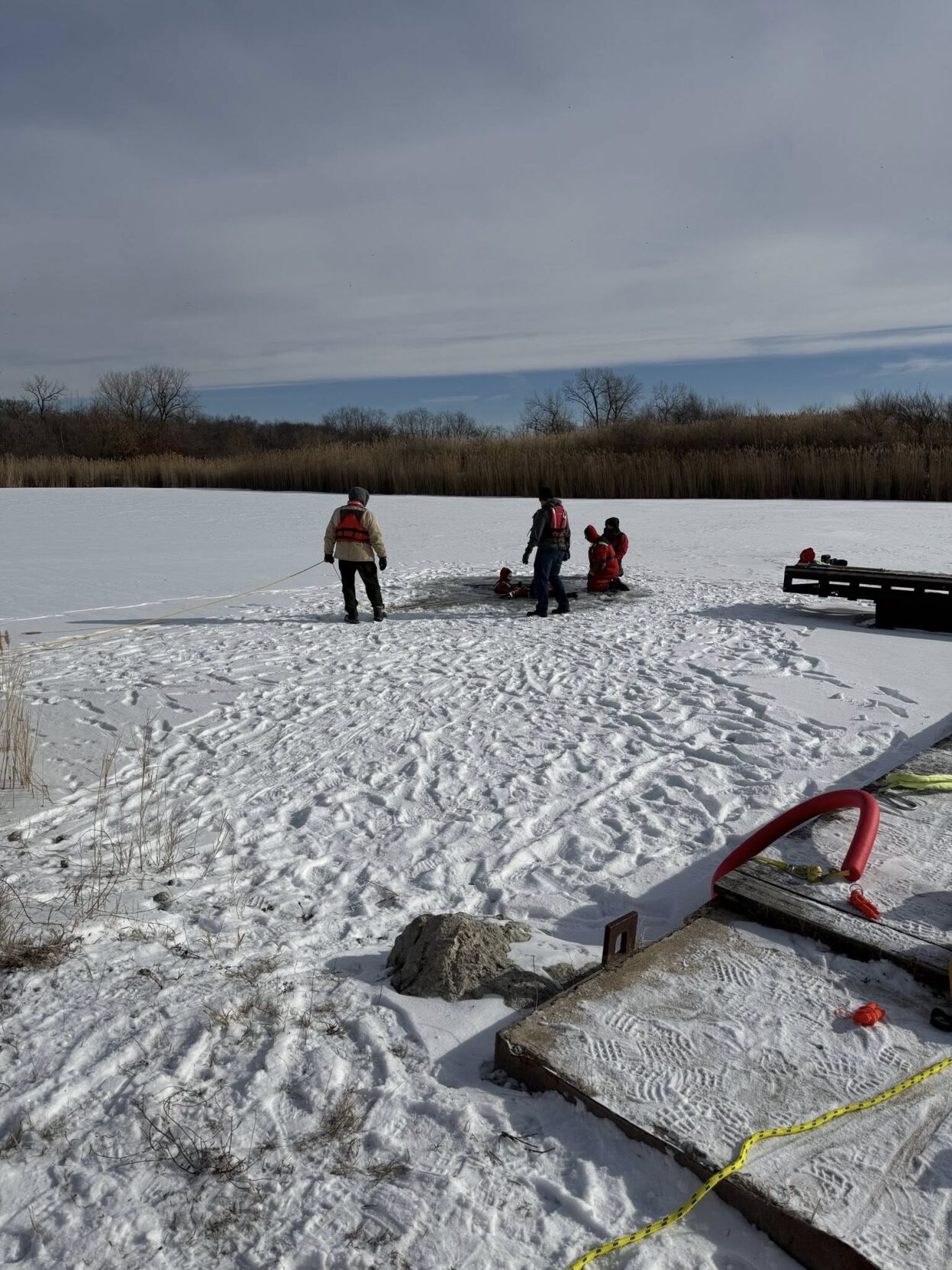 First Responders From Tonica, Utica, And Oglesby Practice Ice Rescues ...