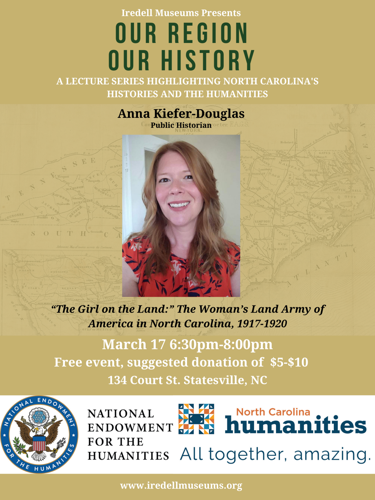 Iredell Museums to host presentation by Anna Kiefer-Douglas