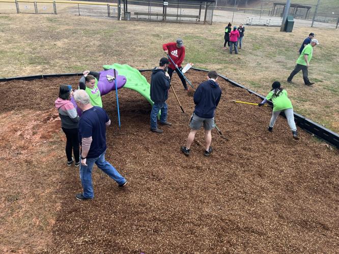 Volunteers come together to build playground in honor of Brody Thompson