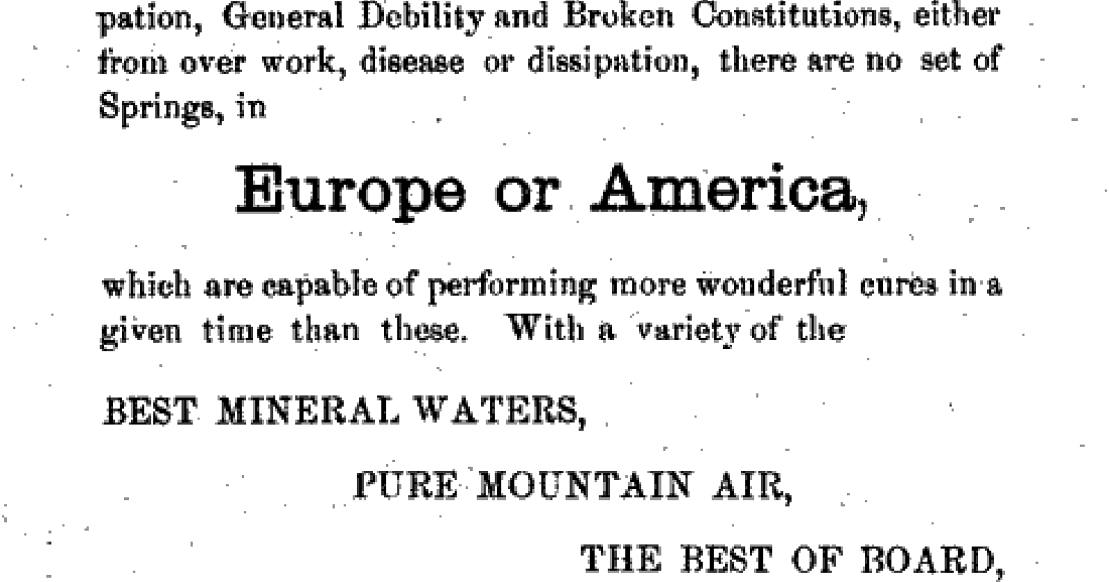 Eupeptic Springs was once a popular vacation site