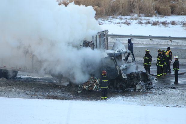 Westbound Highway 40 near Jefferson Avenue reopens after truck fire
