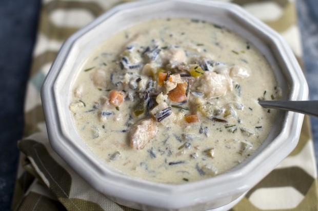 Creamy Rosemary Wild Rice Soup