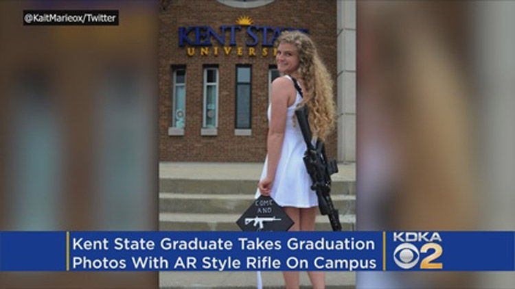 Kent State graduate's photos with AR-10 and cap go viral