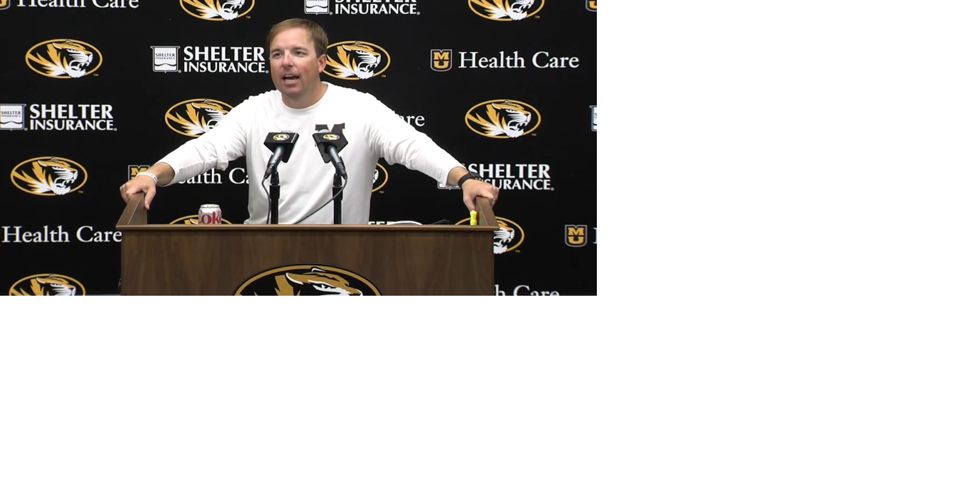 Mizzou coach on the fans rushing the field and his players' teamwork