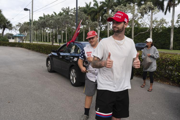 Diehard Trump fans show support outside Florida golf course