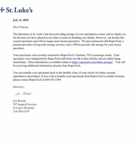 St. Luke's letter of July 11, 2024