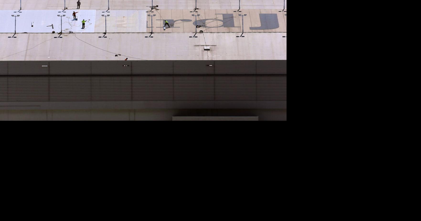 'Edward Jones' letters covered up on former Rams' home