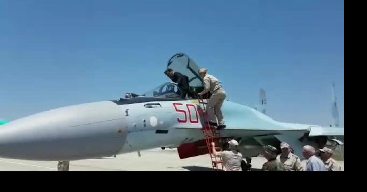 Assad Sits in Jet During Tour of Khmeimim Air Base,From: Facebookرئاسة ...