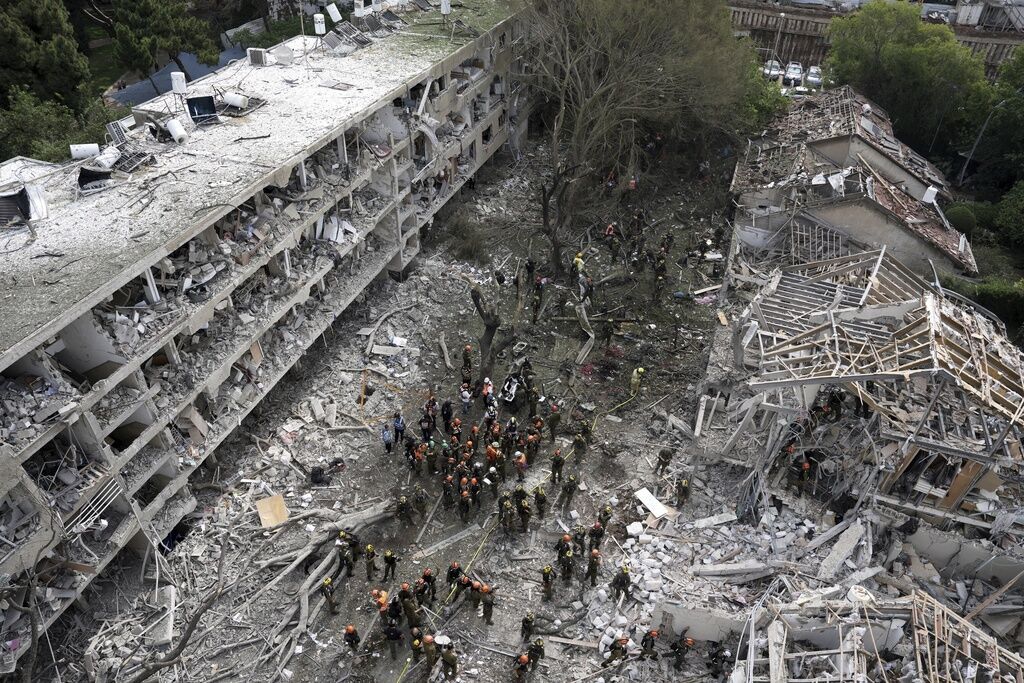 Photos show damage in Haifa and Tel Aviv after Iranian missile barrage