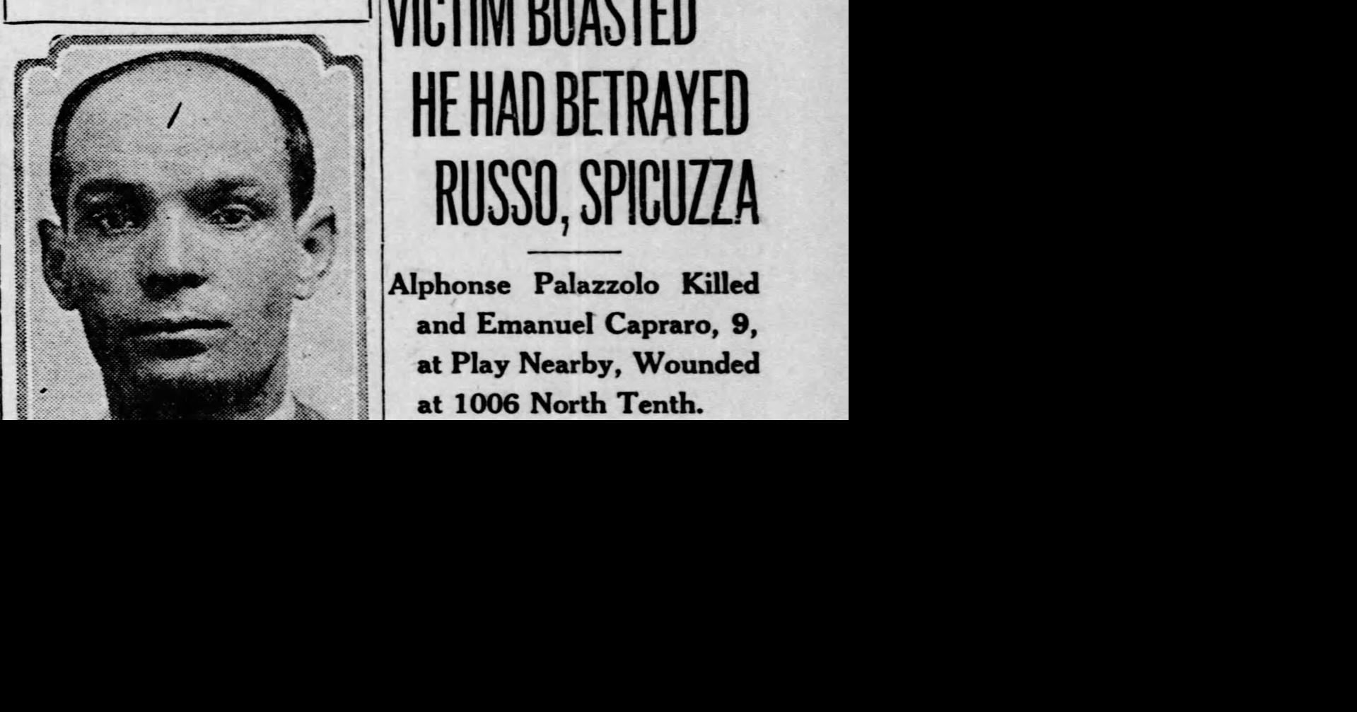 From Sept. 9, 1927: An Italian mobster is gunned down by four men, one ...