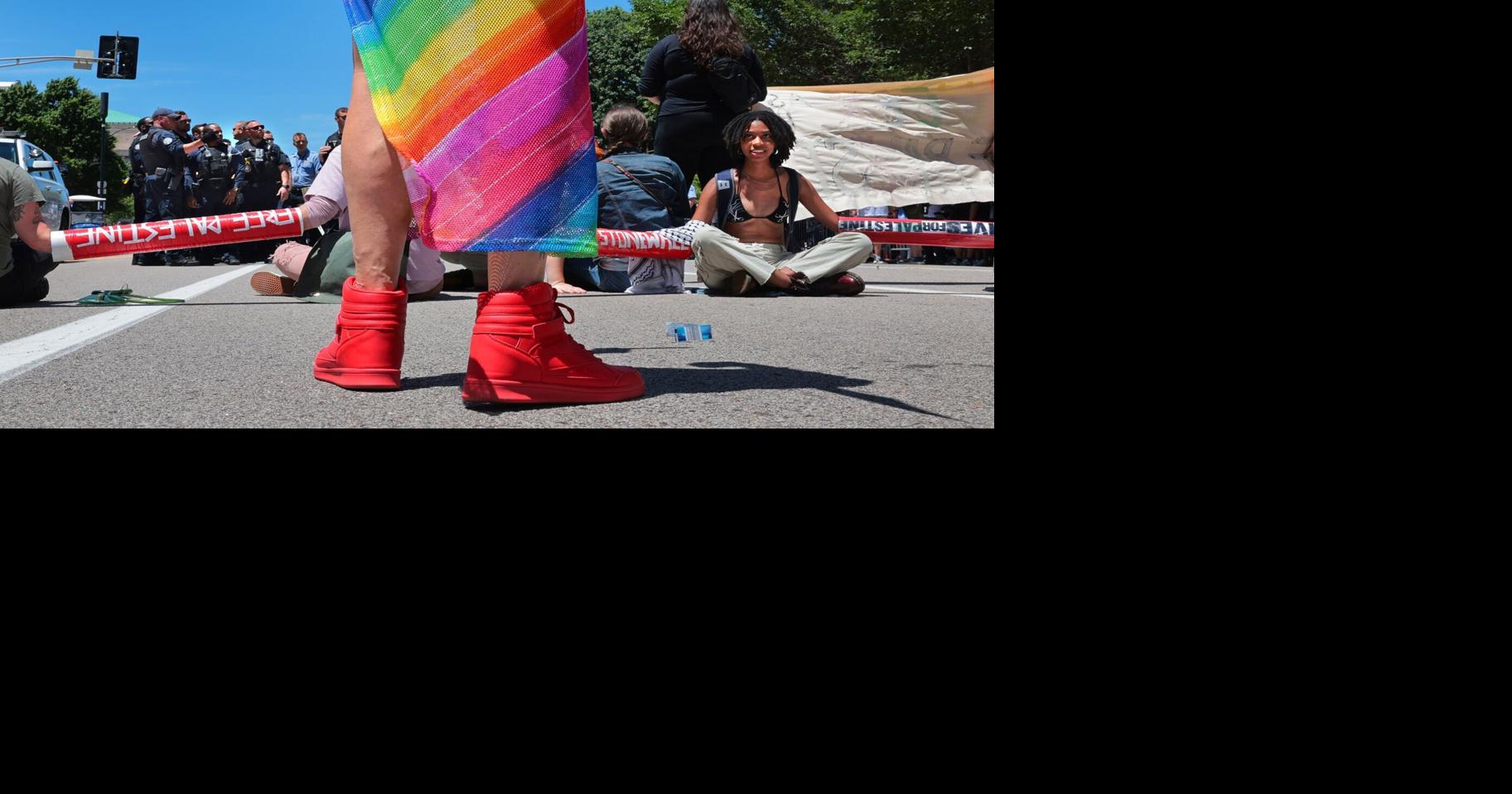 St. Louis police clear anti-Boeing protest at Pride parade