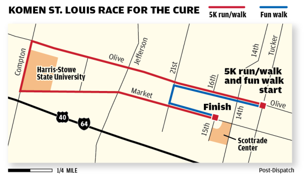 Several downtown streets will be closed Saturday for Race for the Cure