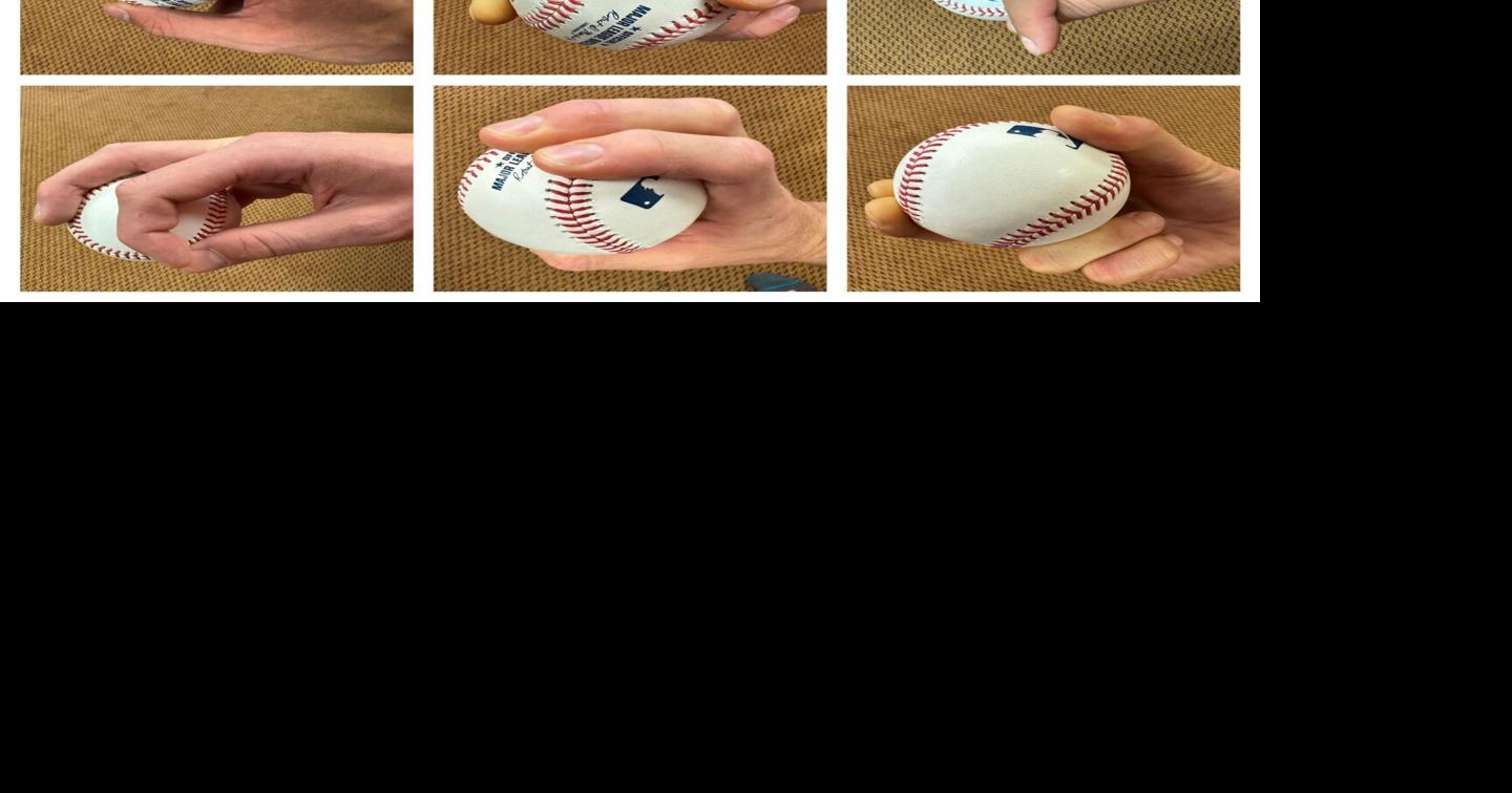 Collage of nine new Cardinals pitchers and nine of their pitch grips ...