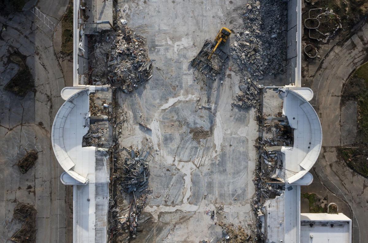 Scenes from the continuing demolition of Jamestown Mall
