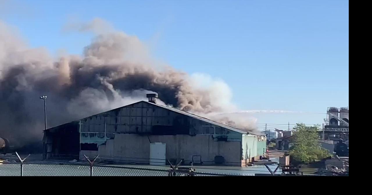Fire burns in Sauget, Illinois